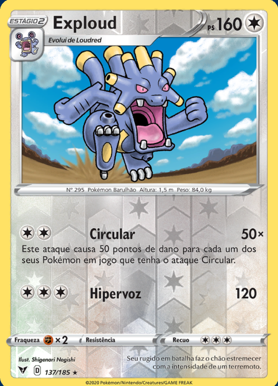 Exploud (137/185) REV. FOIL - Carta Avulsa Pokemon - Planeta Nerd-Geek