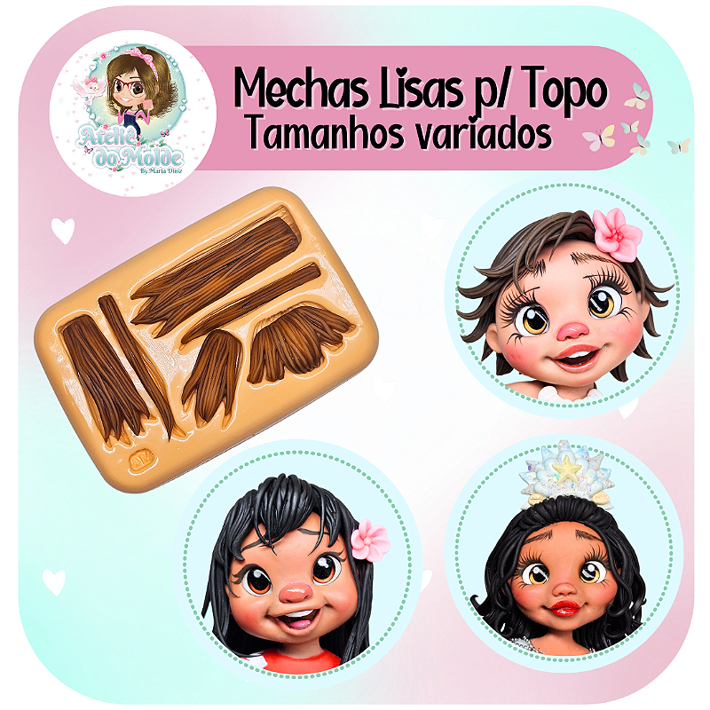 Mechas Lisas para Topo - Ateliê do Molde