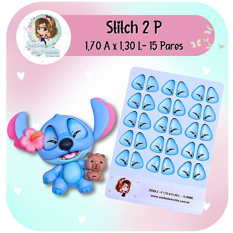 Olhos Resinados Stitch 2 - P - Ateliê do Molde