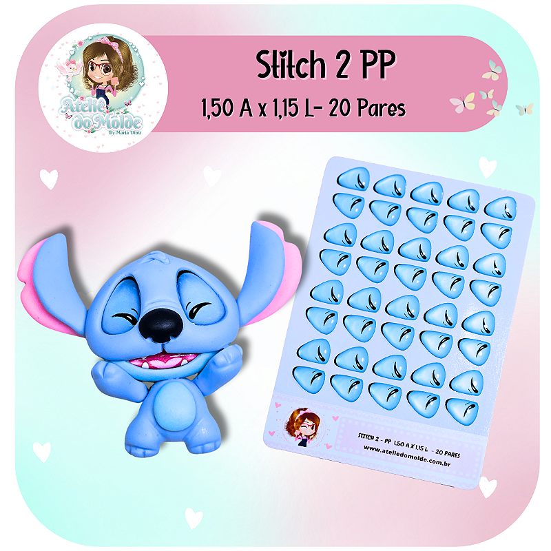 Olhos Resinados Stitch 2 - PP - Ateliê do Molde
