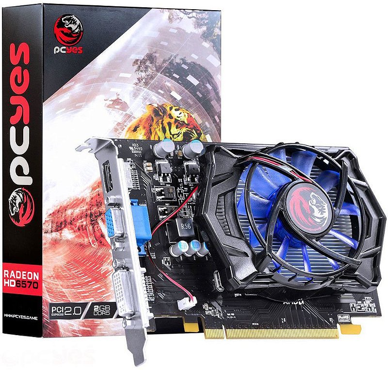 PLACA DE VÍDEO PCYES AMD RADEON HD 6570 2GB DDR5 128BITS - Evolutek ...