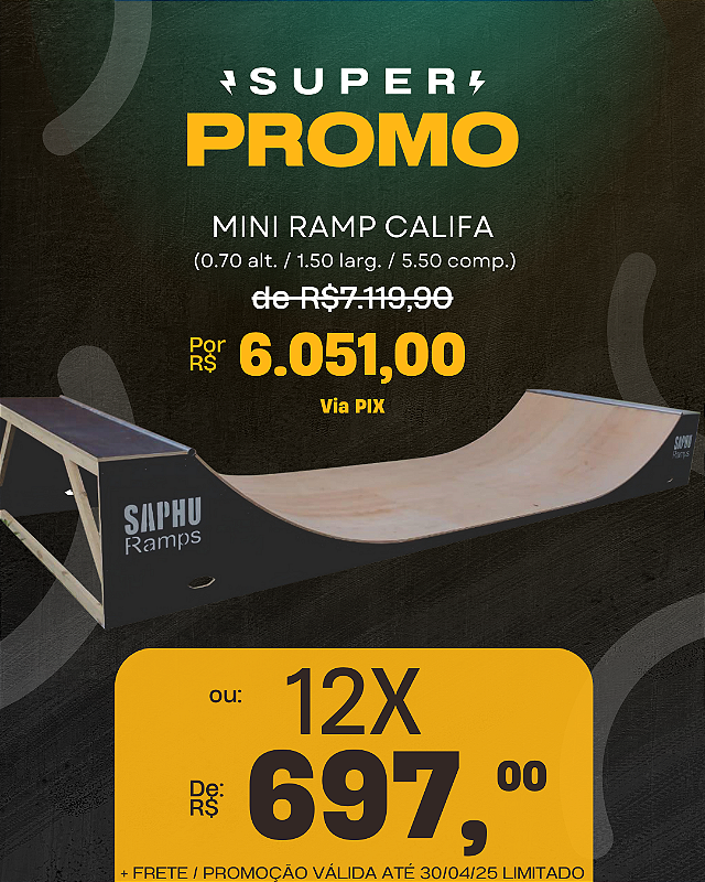 RAMPA SKATE VALOR PROMOCIONAL MENOR PREÇO QUALIDADE INCRIVEL - SAPHU ...