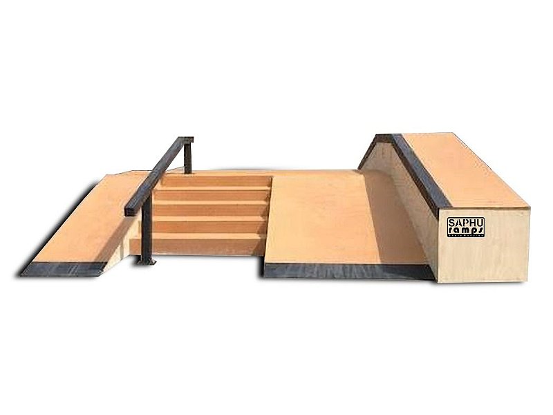 SKATE RAMPA OBSTACULOS FUN BOX 3 SAVANA COM ESCADA E CORRIMÃO - SAPHU ...