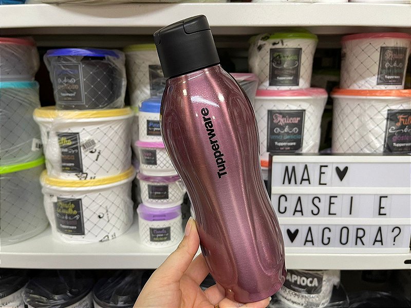 Tupperware Eco Tupper 875 ml Inox Rosé - Mãe, Casei e Agora?-Tupperware!