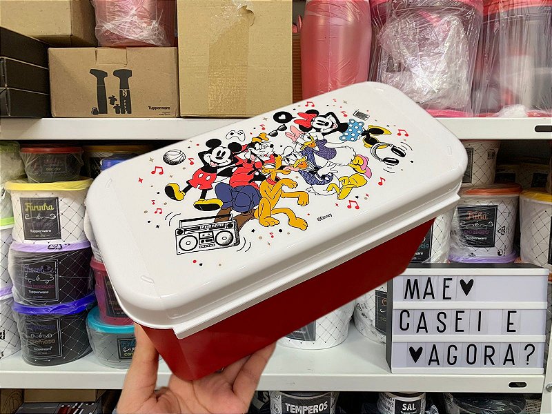 Tupperware Visual Box Mini Retangular Alto Mickey e Amigos Música 2,6L ...