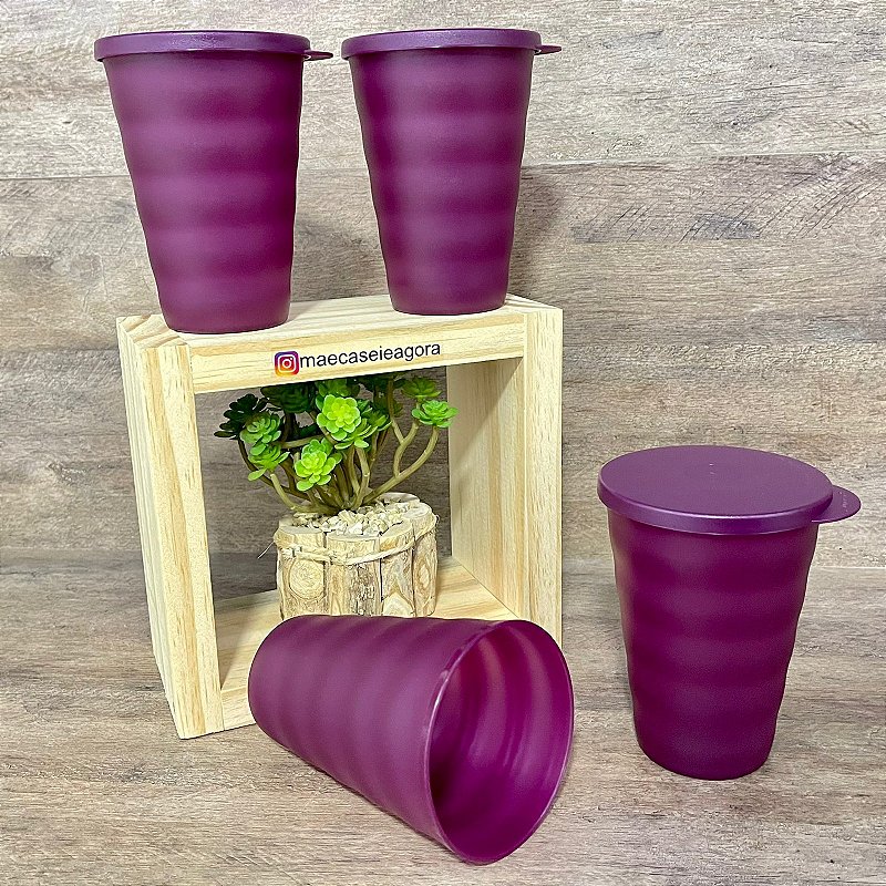 Tupperware Kit 4 Copos Murano 500 ml Púrpura Real - Mãe, Casei e Agora ...
