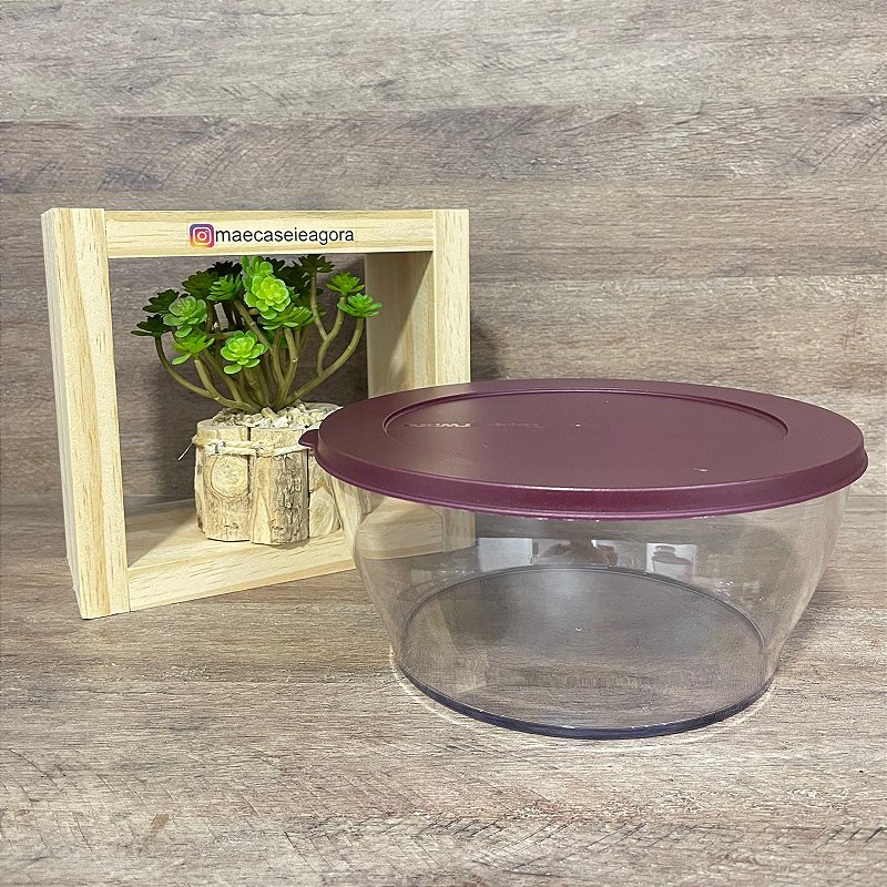 Tupperware Tigela Clear 4 Litros Transparente com Tampa Merlot - Mãe ...