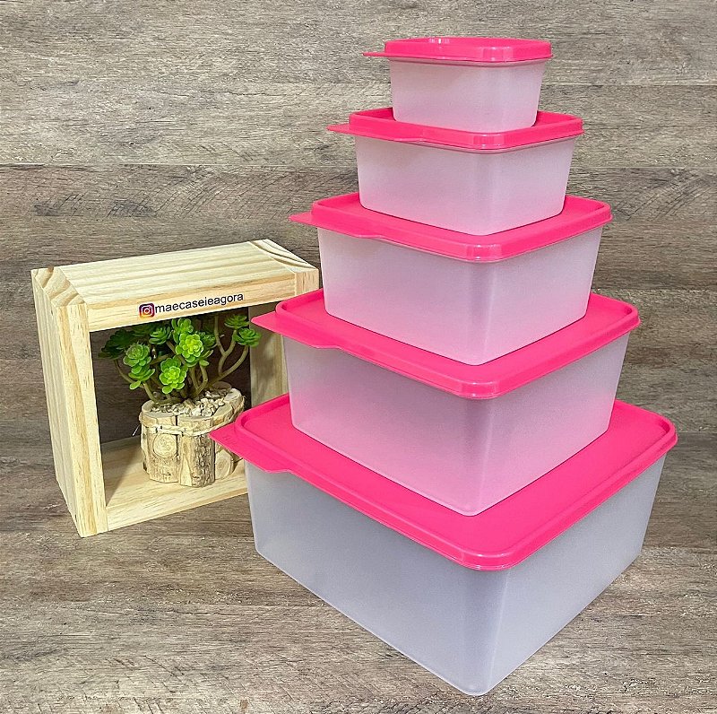 Tupperware Kit com 5 Basic Line Rubine - Mãe, Casei e Agora?-Tupperware!