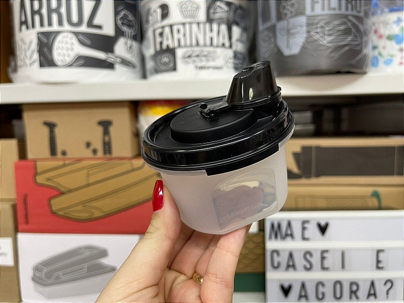 Tupperware Modular Liquido 200 ml Transparente com Tampa Preta - Mãe ...