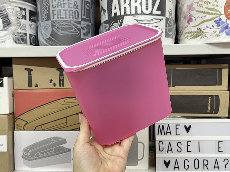 Tupperware Baseline Retangular 2,1 Litros Rosa - Mãe, Casei e Agora ...
