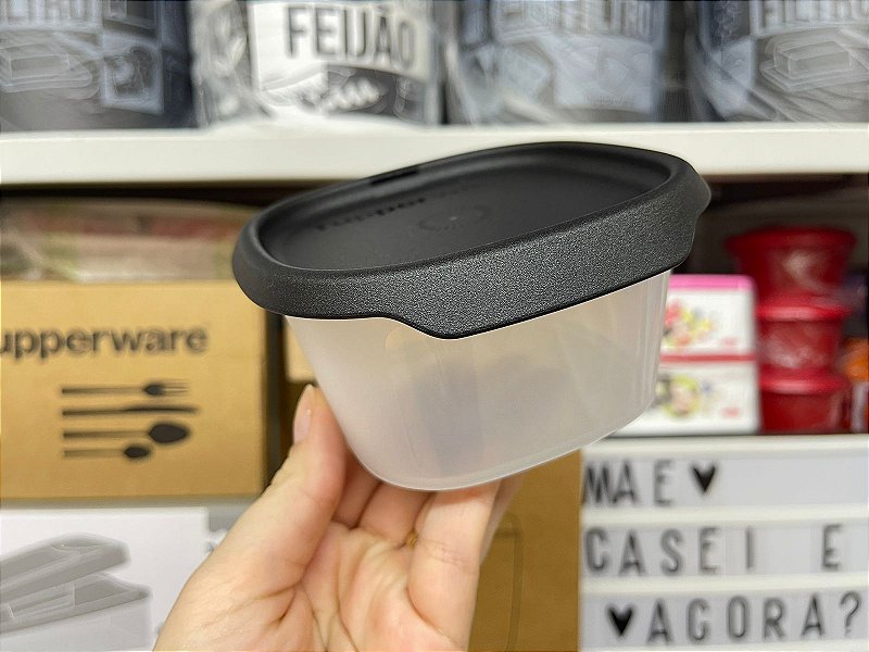 Tupperware Toque + 1 Touch Fresh Quadrado 370 ml Tampa Preta - Mãe ...