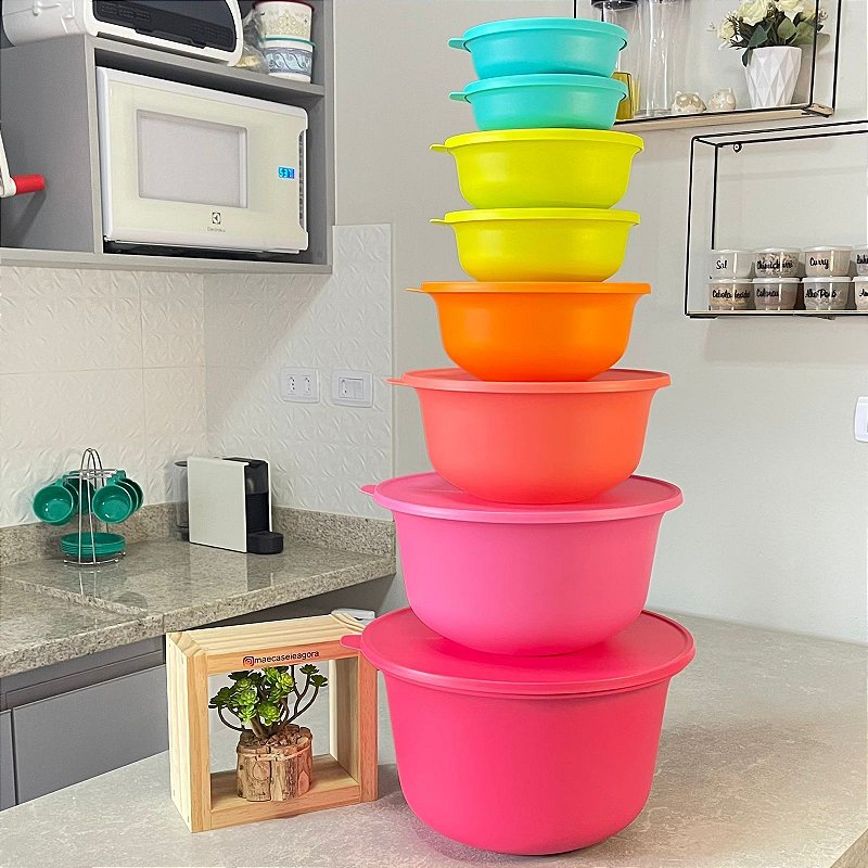 Tupperware Kit 8 Peças Aloha Colorido - Mãe, Casei e Agora?-Tupperware!