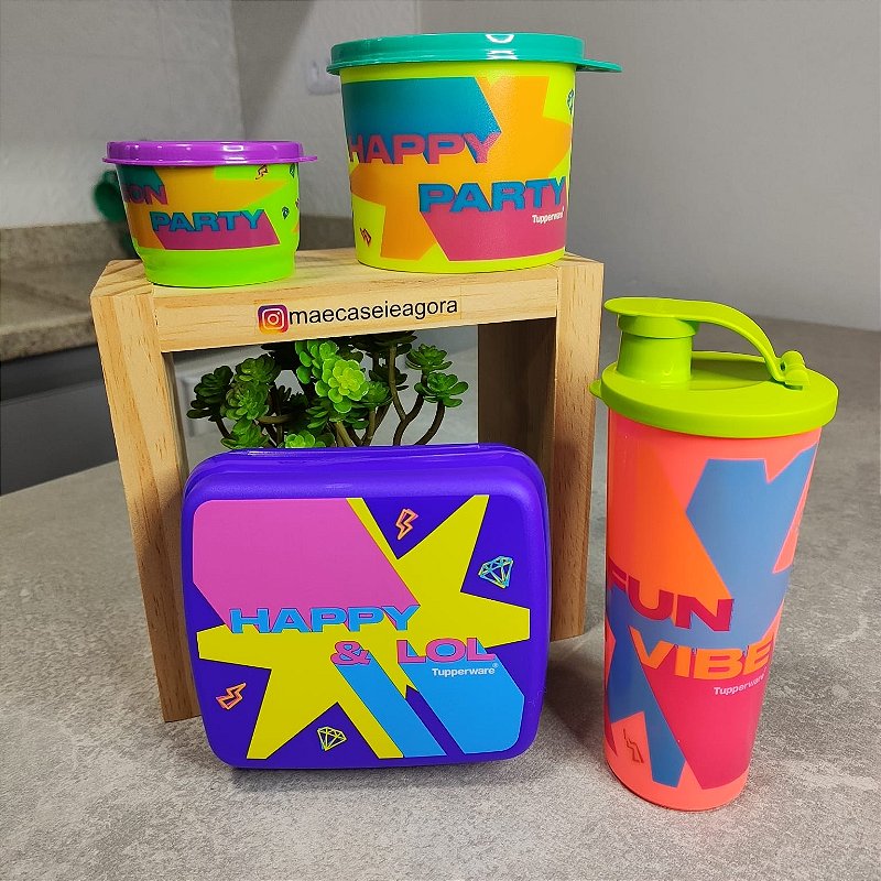 Tupperware Kit 4 Peças Neon Party - Mãe, Casei e Agora?-Tupperware!