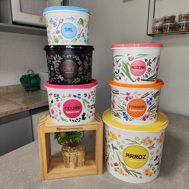 Tupperware Kit 6 Peças Floral - Mãe, Casei e Agora?-Tupperware!