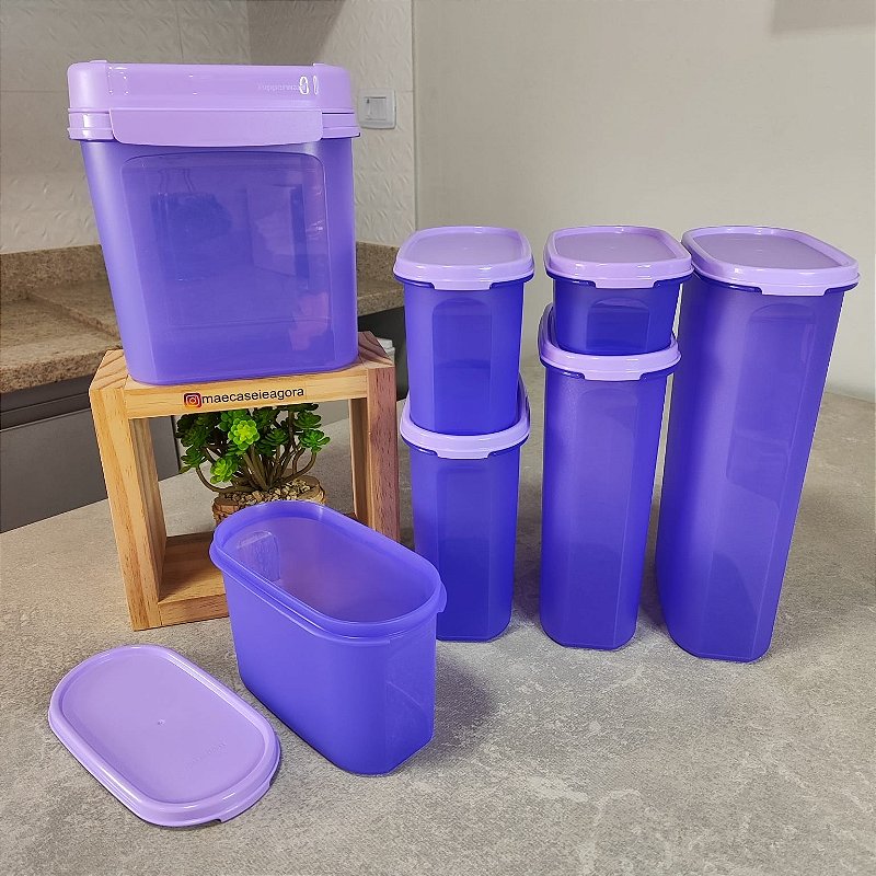 Tupperware Kit 7 Peças Modular Lilás - Mãe, Casei e Agora?-Tupperware!