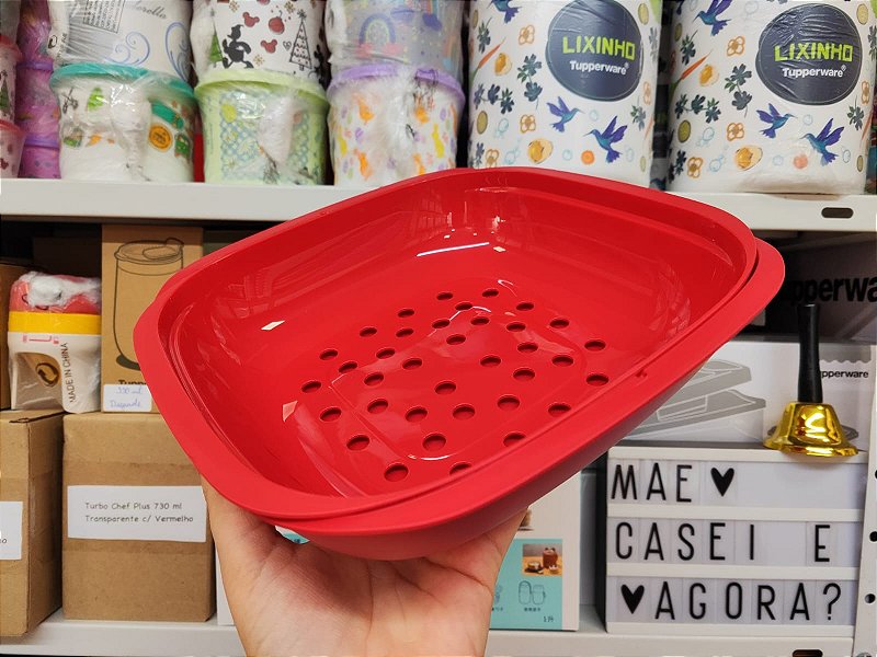Tupperware Cesto Allegra 1,3 Litros Vermelho - Mãe, Casei e Agora ...