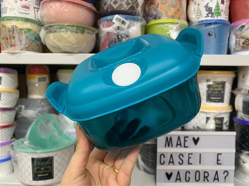 Tupperware Cristal Pop Quadrada 1,2 Litros Turmalina - Mãe, Casei e ...