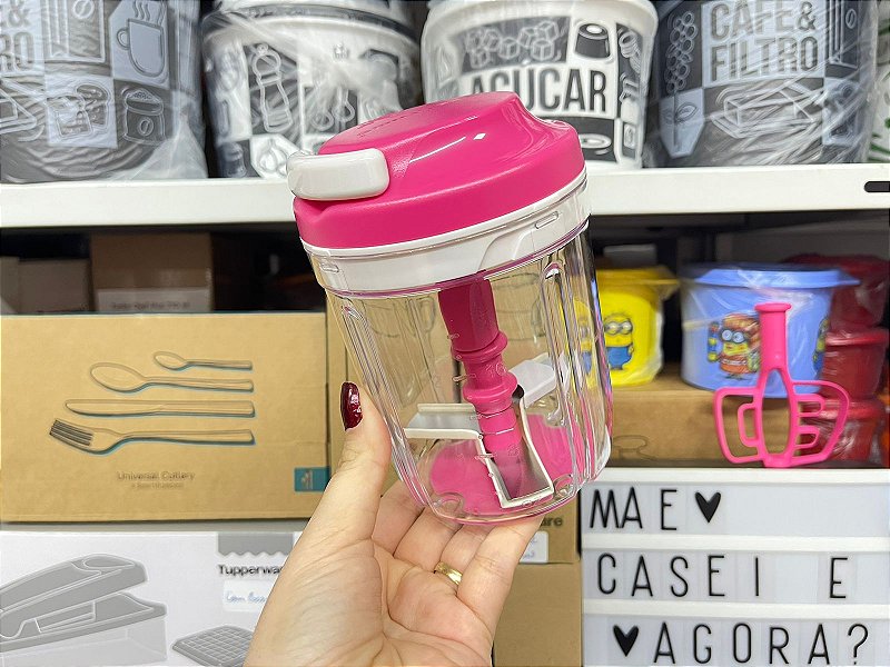 Tupperware Turbo Chef Plus 730 ml Transparente e Rosa - Mãe, Casei e ...