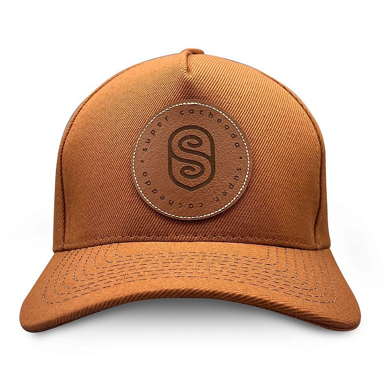 Boné Aberto com Revestimento Interno de Cetim - Caramelo Brasão - Super ...