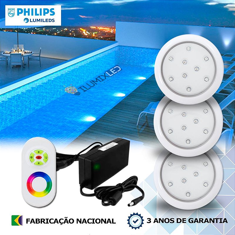Kit Completo de iluminação LED RGB para Piscinas | ILUMIXLED.COM.BR ...
