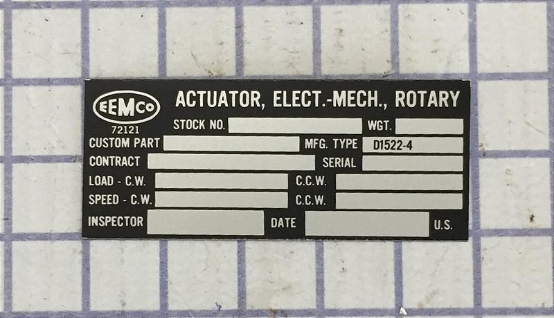 PLAQUETA MOTOR ATUADOR FLAP - D1522-4 (D1522-5) - Fibraer