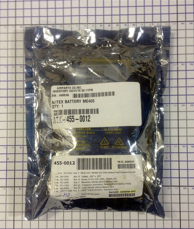 BATERIA ELT ARTEX - ME.406 455-0012 - Fibraer