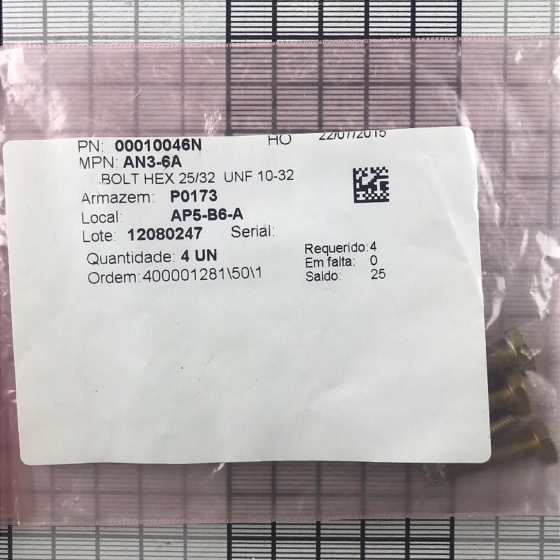 PARAFUSO - AN3-6A - Fibraer