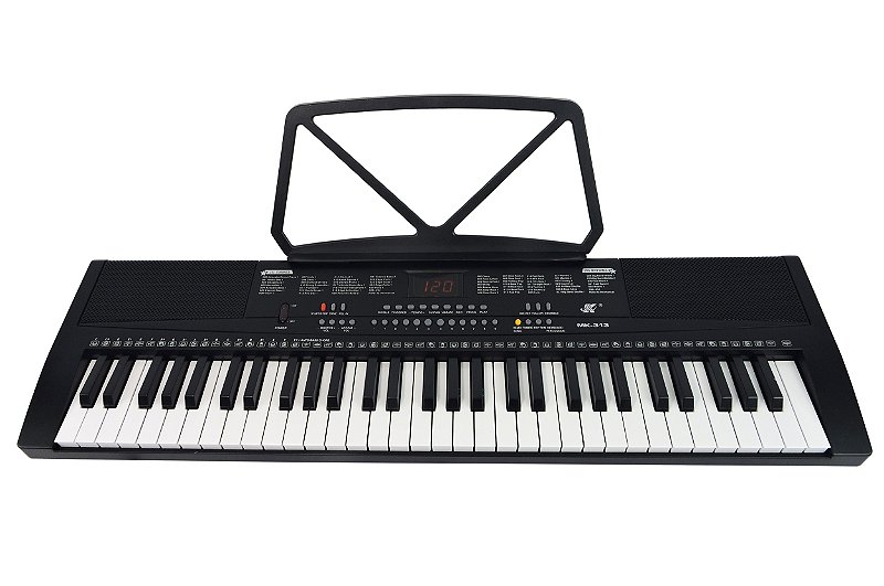 Teclado Musical Infantil Meike 61 Teclas MK-313 - Visor LED + Fonte ...