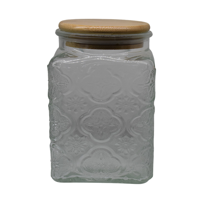 Pote Flower Médio Quadrado em Vidro TE-96 - The Home Decorações