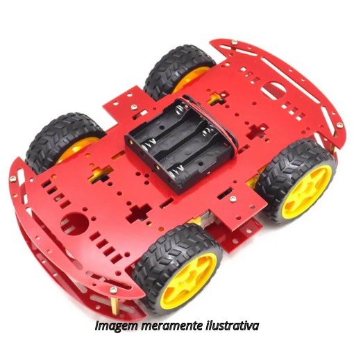 Kit Chassi Carro 4WD 4 Rodas Robótica Arduino - SmartProjects Brasil ...