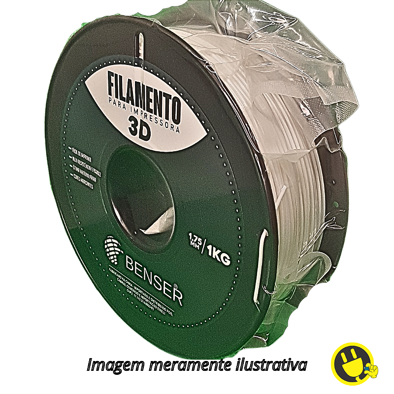 FIlamento PET-G 1,75mm 1Kg Branco para Impressora 3D Benser ...