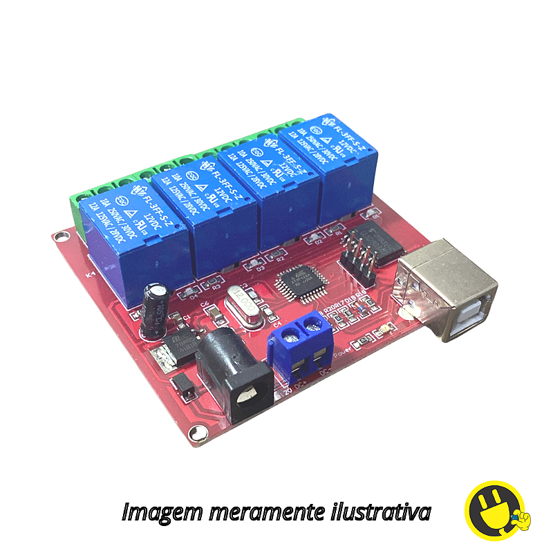 Módulo Relé 4 Canais 12v com Acionamento USB - SmartProjects Brasil ...