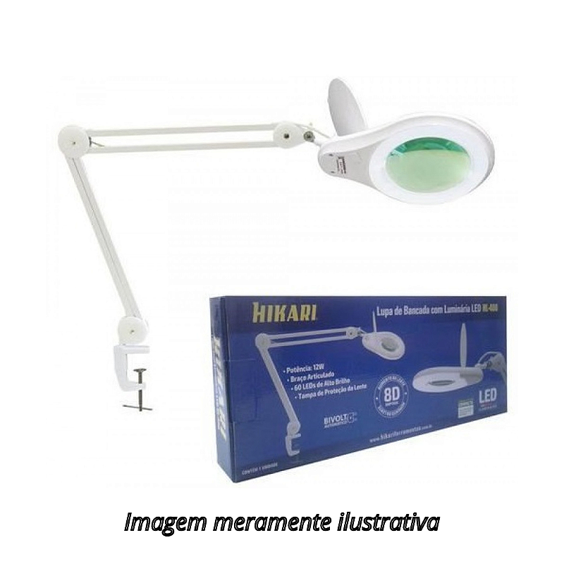 Lupa de Bancada com Luminária LED HL-400 8D Hikari - SmartProjects ...