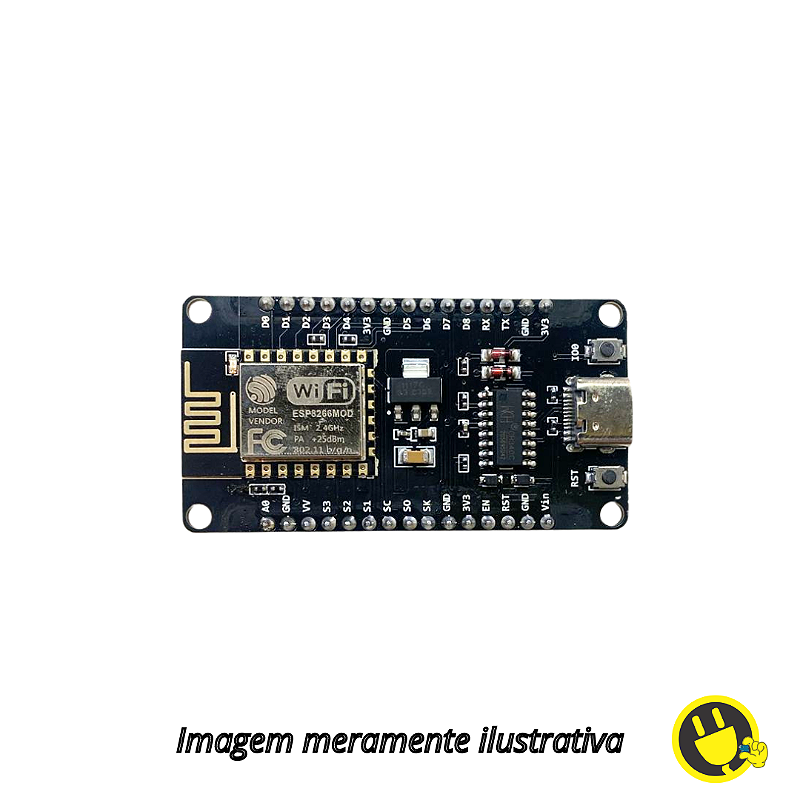 Módulo ESP8266 NodeMCU WIFI CH340 com USB Tipo C - SmartProjects Brasil ...