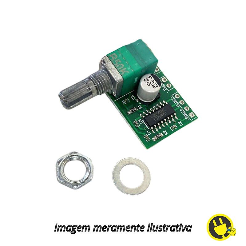 Módulo Mini Amplificador Digital PAM8403 GF1002 com Potenciômetro ...