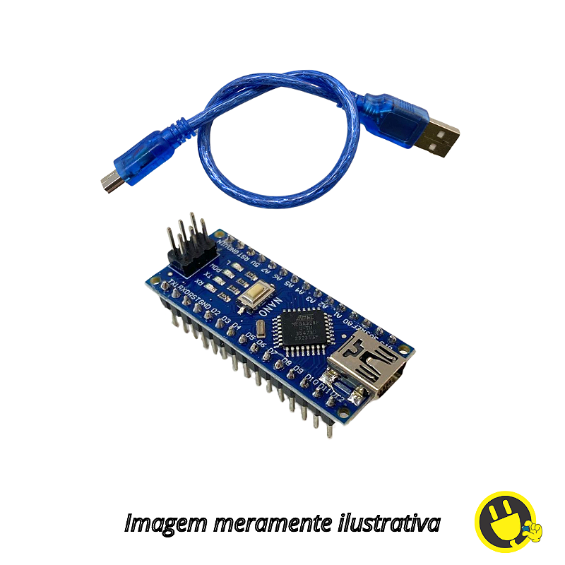 Arduino Nano V3 Mini USB com Cabo USB - SmartProjects Brasil ...