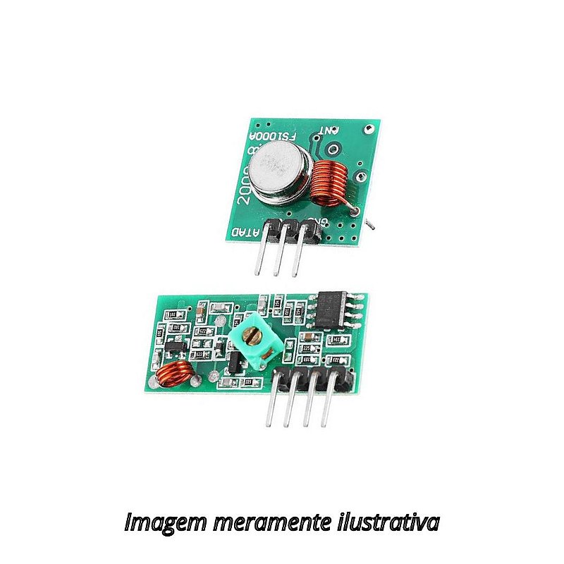 Módulo Par RF Transmissor + Receptor 433mhz - SmartProjects Brasil ...