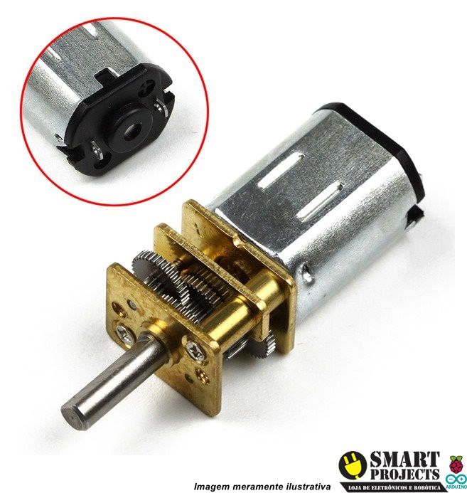 Mini motor DC 6V com redução 100:1 150RPM - SmartProjects Brasil ...