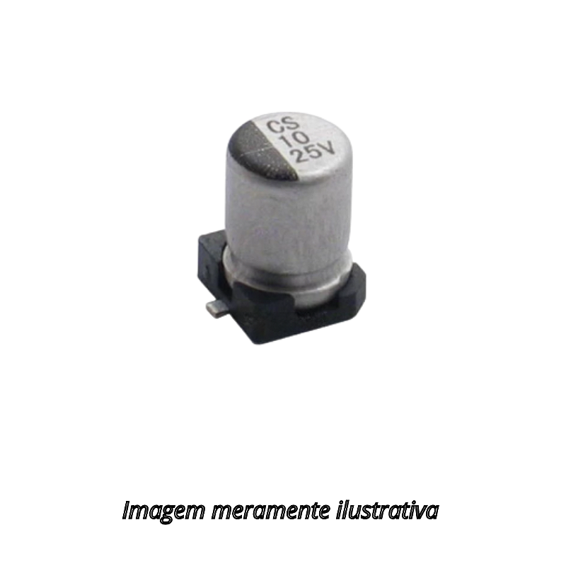 Capacitor Eletrolítico SMD 10uF 25V 105°C - SmartProjects Brasil ...