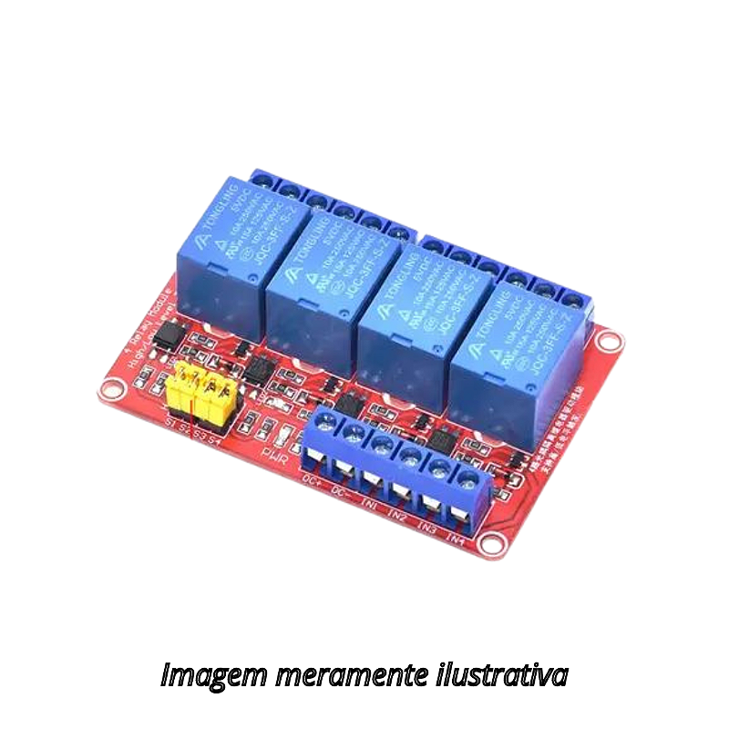 Módulo Relé 4 Canais 5V 10A com Borne KRE - SmartProjects Brasil ...