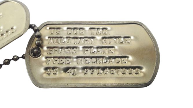 Dog Tag Original U.S. Army com Gravação - Latão - RangerMil - Peças e ...