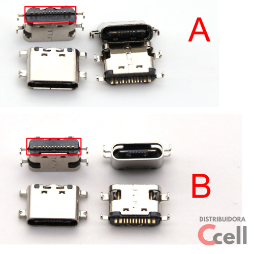 Conector de Carga Tipo C 12 pinos Compatível com Multilaser M7_3g Lenovo Ulefone Diversos ...