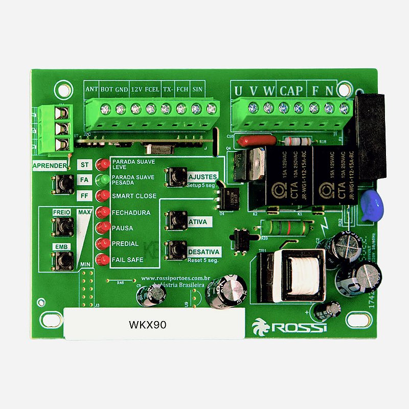 Placa Motor Rossi Portão Eletrônico Basculante Pivotante WKX90 ...
