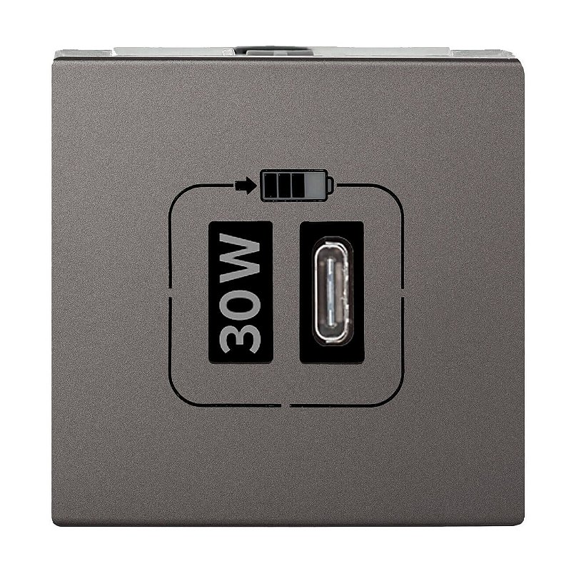 Tomada Carregador USB Tipo-C Power Delivery 30W Magnésio 3A Arteor ...