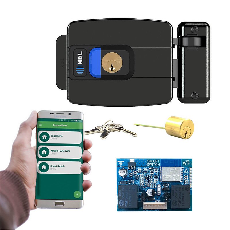 Fechadura Elétrica C90 Hdl Wifi com Módulo Automação Compatec ...
