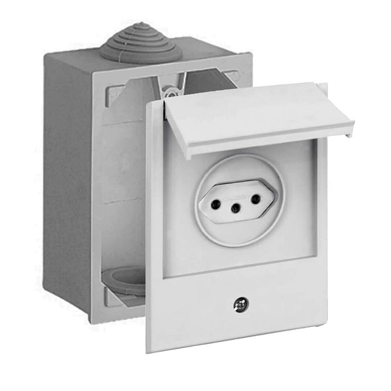 Kit Tomada 10A para Áreas Externas IP44 e IK04 Pial Aquatic Legrand ...