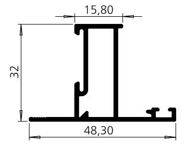 Perfil De Alumínio Linha Lg32 LG-085 Barra Com 6Mts - Loja Virtual Meu Perfil de Alumínio ...