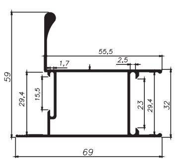 Perfil De Alumínio Linha Lg32 Ilg-017 Barra Com 6Mts - Loja Virtual Meu Perfil de Alumínio ...