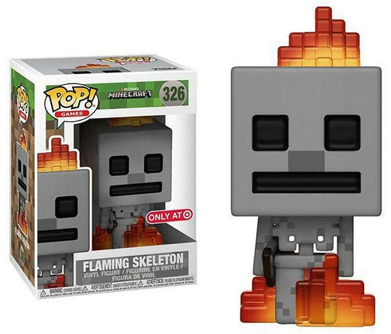 Funko Pop! Games Minecraft Flaming Skeleton 326 Exclusivo Original ...