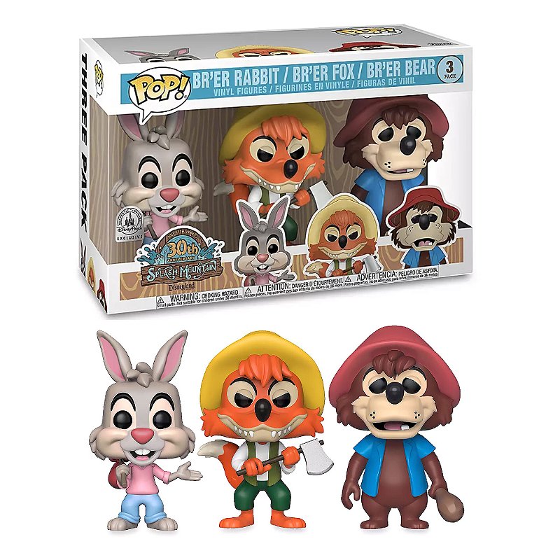Funko Pop! Disney Splash Mountain Br'er Rabbit Fox Bear #3 Pack - Moça ...